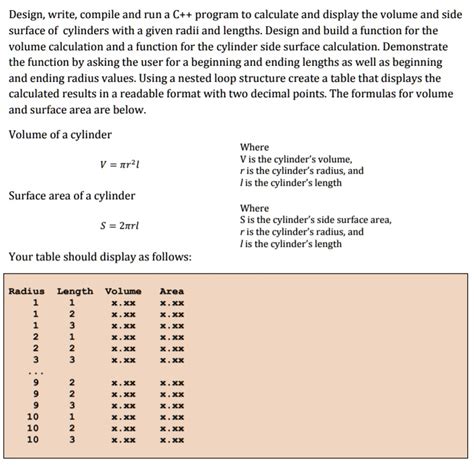 Design Write Compile And Run A C Program To Calculate And Display The Volume And Side