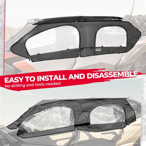 Kemimoto X3 Soft Upper Door Set Kit Utv Soft Cab Doors Top Enclosure