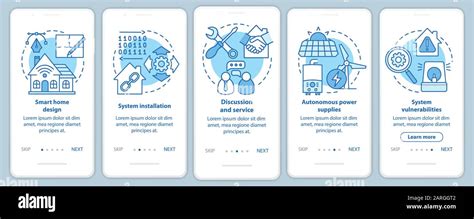 Smart Home Onboarding Mobile App Page Screen Vector Template Home Automation System Design And