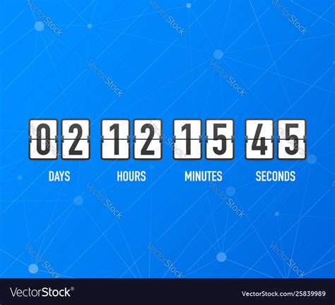 Countdown Clock Counter Timer Ui App Digital Vector Image