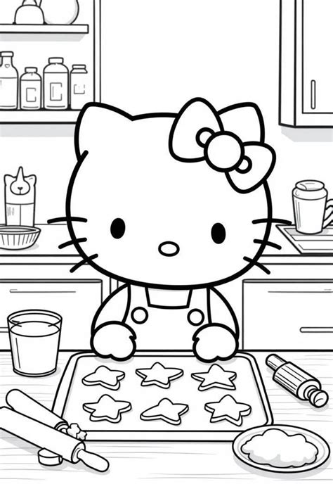 Hello Kitty Chef Free Coloring Hello Kitty Hello Kitty Coloring