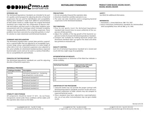 Mcfarland Standard Pdf Chemistry Physical Sciences