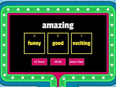 Extreme Adjectives And Modifiers Gameshow Quiz