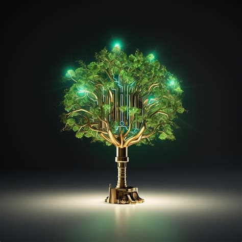 Premium Ai Image Tree With Key Concept On Arial Grey Background