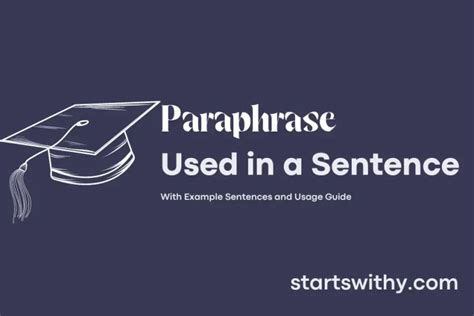 Paraphrase In A Sentence Examples 21 Ways To Use Paraphrase