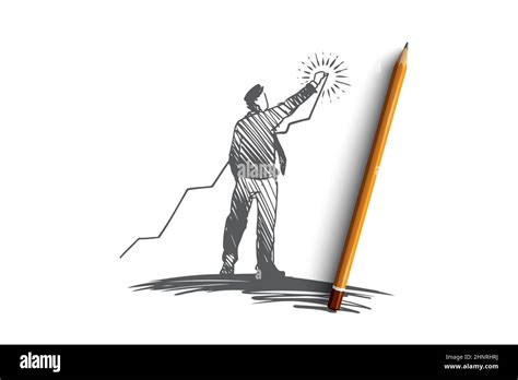Investing Growth Profit Success Concept Hand Drawn Man Building A