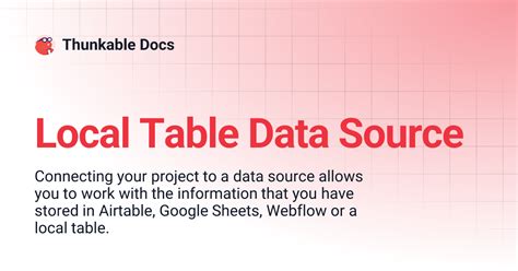 Local Table Data Source Thunkable Docs
