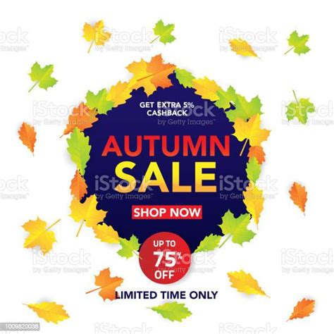 글자와가 판매 플라이어 템플릿입니다 밝은 잎을가 포스터 카드 레이블 배너 디자인입니다 벡터 일러스트 레이 션 10월에 대한 스톡 벡터 아트 및 기타 이미지 Istock