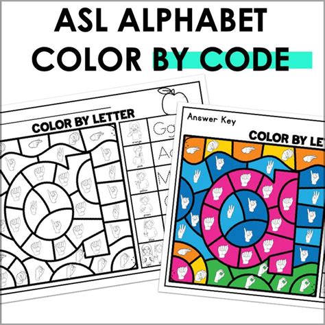 Color By Code Manual Alphabet ASL Alphabet Asl Colors Sign Language Alphabet Asl