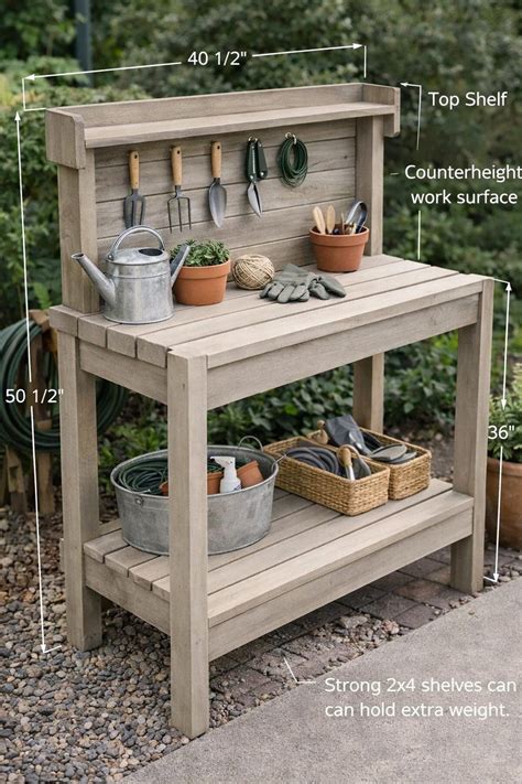 Diy Garden Potting Bench Plans Backyard Potting Table Plan Wooden