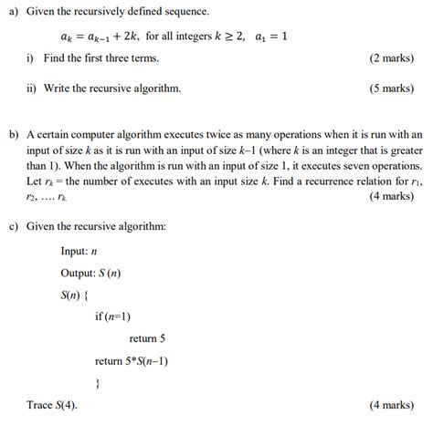 solved a given the recursively defined sequence ak ak 1