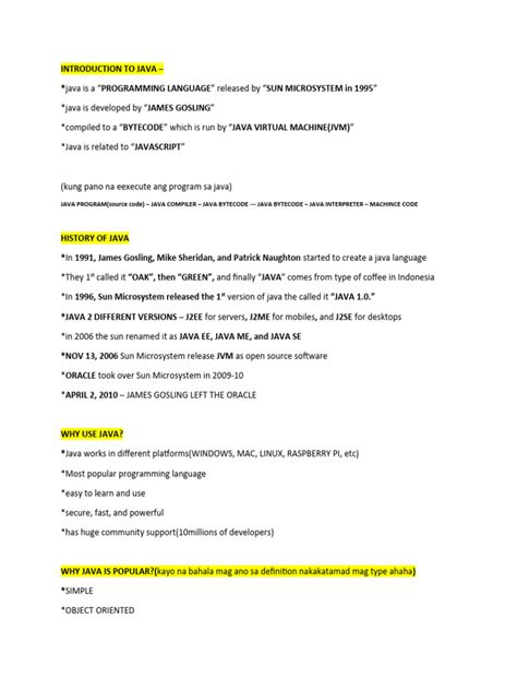 Dcit 50 Reviewer Pdf Java Programming Language Java Software Platform