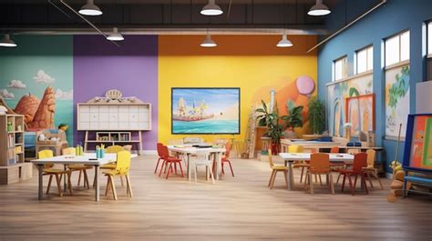 Premium Photo A Photo Of A Daycare Facility With Interactive