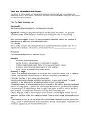 Soils And Watersheds Lab Report Docx Soils And Watersheds Lab Report Instructions In This Lab