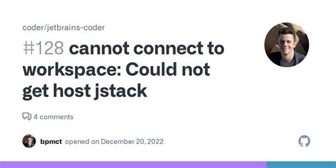Cannot Connect To Workspace Could Not Get Host Jstack · Issue 128