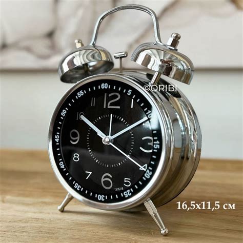 Oribi Будильник настольный металлический с колокольчиками в ретро стиле с безелем цвет