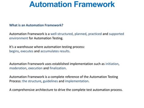 Automation Framework Presentation Pptx