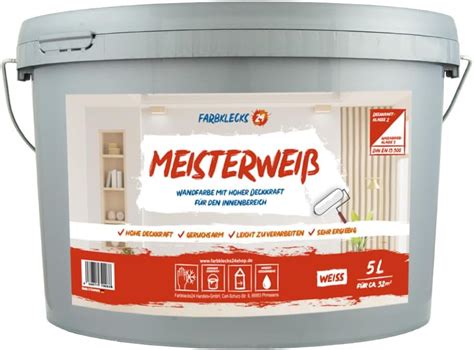 Vietschi Profi Din Plus Wandfarbe 5 Literweiss Amazonde Baumarkt