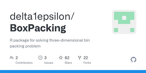 GitHub Delta Epsilon BoxPacking R Package For Solving Three Dimensional Bin Packing Problem