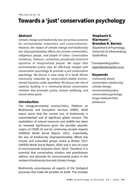 Introduction Environmental And Conservation Psychology Jcdat