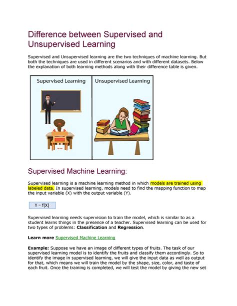 Supervised Vs Unsupervised Learning Copy Difference Between Supervised And Unsupervised