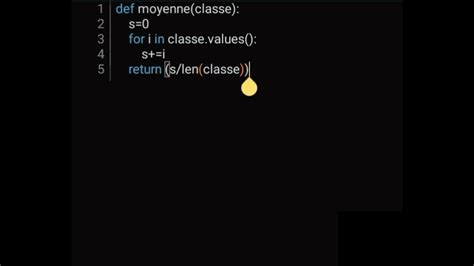 Calcul De La Moyenne Dune Classe Dictionnaire Python Youtube