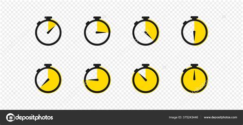 Stopwatch Timer Set Icon Vector Flat Design Isolated Sign — Stock Vector © Mark Ko 375243446