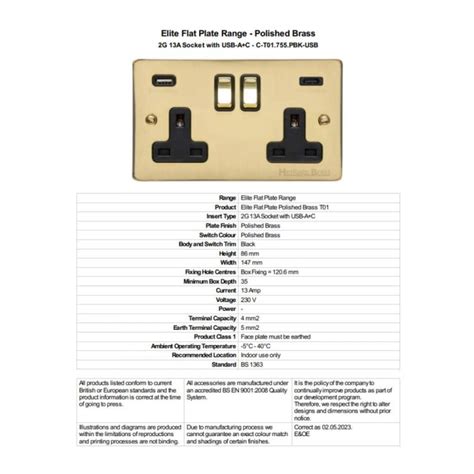 2 Gang 13a Socket With 2 Usb Type A C Socket Outlets Polished