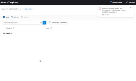 Bug Failed To Retrieve Device List · Issue 97 · Azureazure Iot