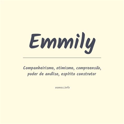 Significado Do Nome Emmily
