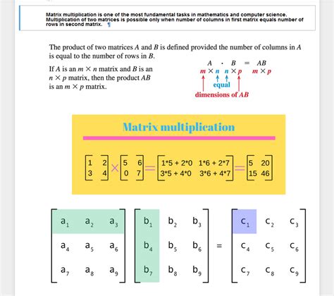 Solved Matrix Multiplication Is One Of The Most Fundamental Chegg