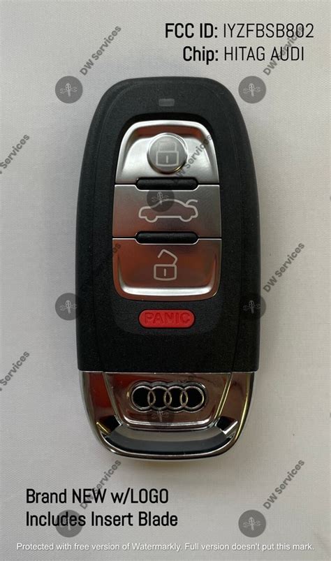 New Audi 4 Button Remote Proximity Key Fob With Comfort Access