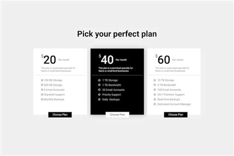 Premium Vector Pricing Table Minimal Design