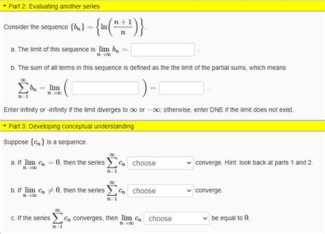 Solved Part 2 Evaluating Another Series Consider The