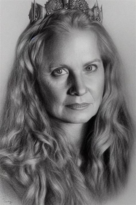 A Detailed Pencil Sketch Portrait Of Druuna By Paolo Eleuteri Serpieri