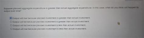 Solved Suppose Planned Aggregate Expenditure Is Greater Than