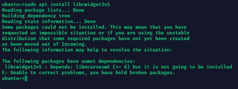 Apt Unable To Correct Problems You Have Held Broken Packages Ask Ubuntu