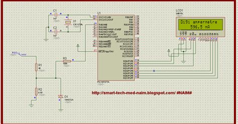 Smart Tech Digital Ammeter Circuit Using Pic Microcontroller 16f877a