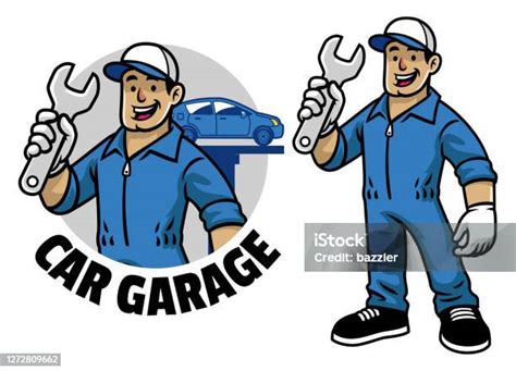 มาสคอตช่างซ่อมรถการ์ตูน ภาพประกอบสต็อก ดาวน์โหลดรูปภาพตอนนี้ ชุด การจัดวางตำแหน่ง ช่าง