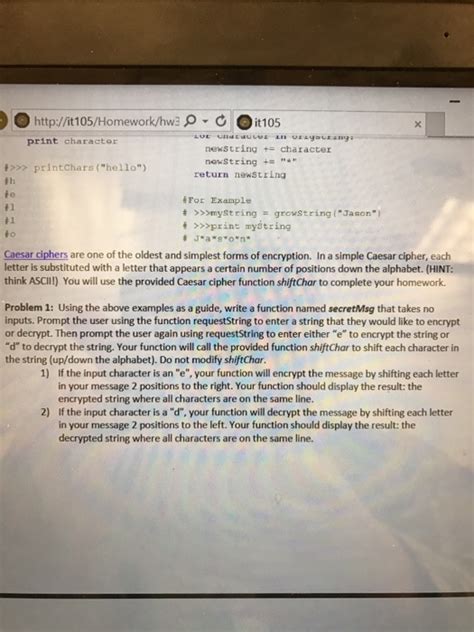 Solved Caesar Ciphers Are One Of The Oldest And Simplest Chegg
