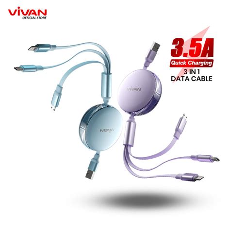 Jual Vivan Kabel Data In Fast Charging A Micro Usb Lightning Type C Vrs Garansi Resmi