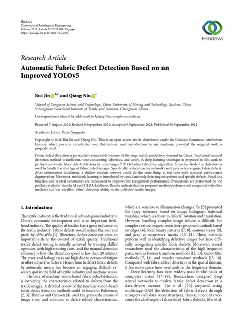 Automatic Fabric Defect Detection Based Yolo5 Pdf Receiver