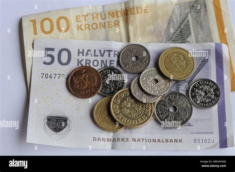 Copenhagen Denmark 29 May 2025 Danish Kroner Notes And Coins Danish