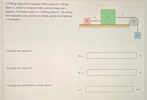 solved a 3 00 kg object b is connected with a string to a