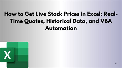 Automate Stock Prices Excel Basic Excel Tutorial