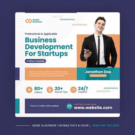 Premium Vector Business Development For Startup Social Media Post Or Grow Your Business Online