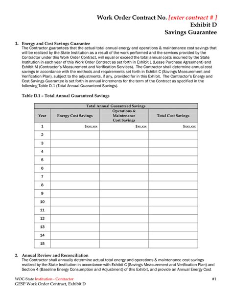 Field Survey Work Order Contract Work Extra Work Date Of Doc Template