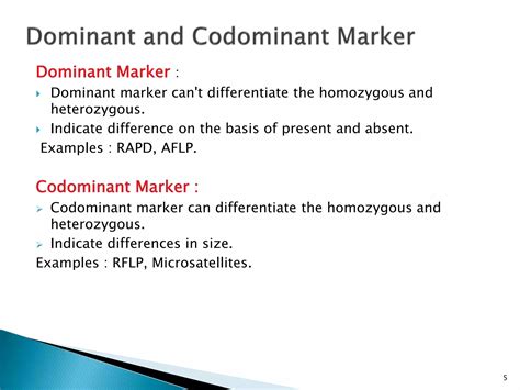 Dominant And Codominant Markers30nov Pptx