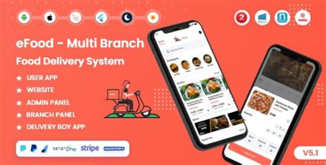 دانلود سورس Efood Food Delivery App With Laravel Admin Panel Delivery Man App