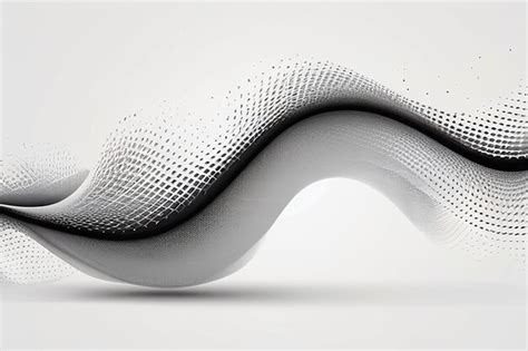 Flowing Dots Particles Wave Pattern Halftone Gradient Curve Shape Isolated On White Premium Ai